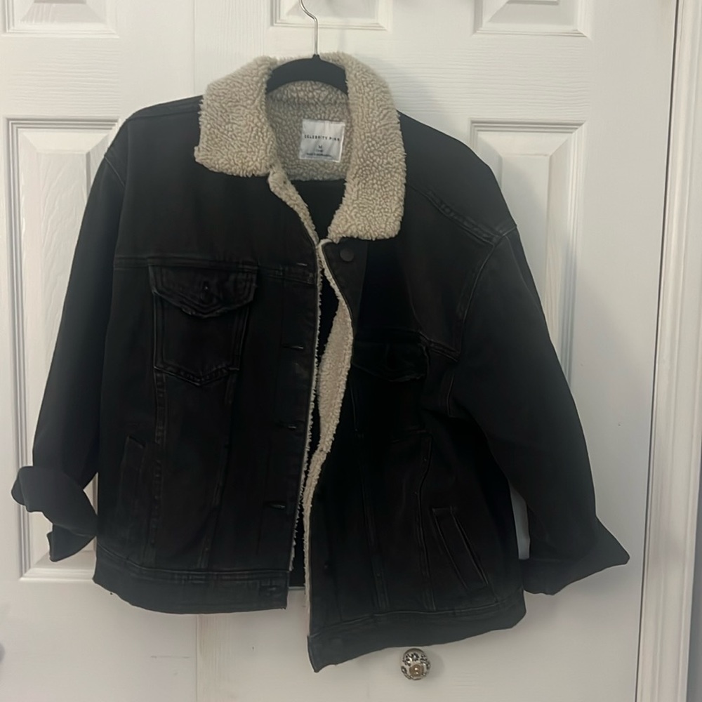 Celebrity Pink Denim/Sherpa Trucker Jacket - Gem